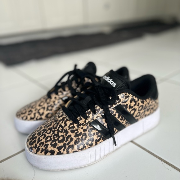 adidas | Shoes | Adidas Womens Platform Court Sneaker In A Leopard ...